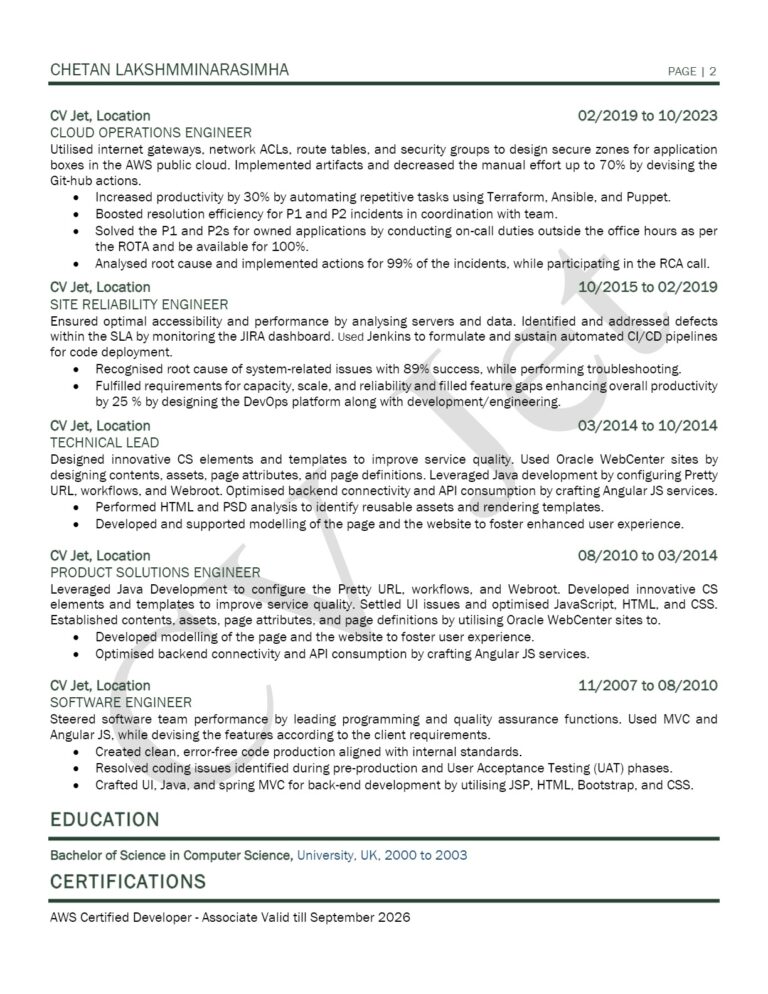 CV Samples - CV Jet